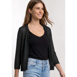Cardigan Street One, Damen, Gr. 34, schwarz, Stoff, 91% Viskose, 9% Elasthan, unifarben, comfort fit normal, ohne Ausschnitt, normaler Saum, Strickjacken, mit 3/4 &Auml;rmeln