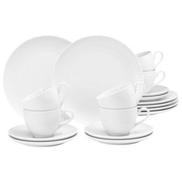 Geschirr-Set Seltmann Weiden "Kaffeeservice Amina 18er Set", wei&szlig;, 18, Porzellan, Geschirr-Sets, Geschirr-Set, Sp&uuml;lmaschinenfest, Mikrowellensicher, Ofenfest