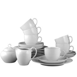Geschirr-Set Seltmann Weiden "Kaffeeservice Rondo/Liane 20er Set wei&szlig;", wei&szlig;, 20, Porzellan, Geschirr-Sets, Geschirr-Set, Sp&uuml;lmaschinenfest, Mikrowellensicher, Ofenfest