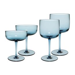 Gl&auml;ser-Set "Wein- und Sektgl&auml;ser Like Glass 4er Set", ice, B:2cm H:2cm, Glas, LIKE. BY VILLEROY & BOCH, Trinkgef&auml;&szlig;e, Handw&auml;sche wird empfohlen