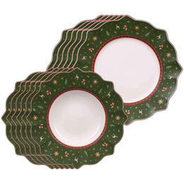 Villeroy & Boch Geschirr-Set VILLEROY & BOCH "Tafelservice Toy's Delight 12er Set gr&uuml;n", gr&uuml;n, 12, Porzellan, Geschirr-Sets, Geschirr-Set, Mikrowellengeeignet