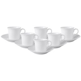 Villeroy & Boch Tasse VILLEROY & BOCH "Kaffeetassen mit Untertassen Cellini 200 ml 6er Set wei&szlig;", wei&szlig;, B:2cm H:2cm &Oslash;:15cm, Porzellan, Trinkgef&auml;&szlig;e, Tasse, Sp&uuml;lmaschinengeeignet, Mikrowellenfest