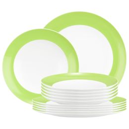 Geschirr-Set Seltmann Weiden "Tafelservice Liberty Pure Colors 12er Set", gr&uuml;n (lime gr&uuml;n), 12, Porzellan, Geschirr-Sets, Geschirr-Set, Sp&uuml;lmaschinenfest, Mikrowellensicher, Ofenfest