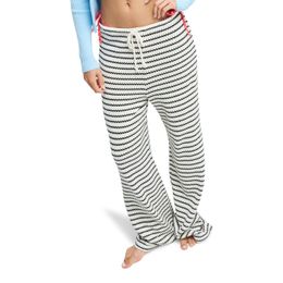 Stoffhose Roxy "Palma De Playa", Damen, Gr. L, schwarz-wei&szlig; (coconut milk), Obermaterial: 90% Baumwolle, 10% Microfaser;, Hosen Stoffhose