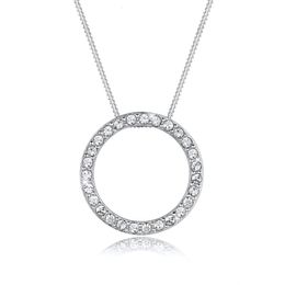 Collierkettchen Elli "Anh&auml;nger Rund 925 Silber, mit Kristallen von Swarovski", silber, Halsketten, Damen, 45,mit Steinen, Silber 925 (Sterlingsilber), L: 45
