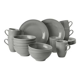 Geschirr-Set Seltmann Weiden "Fr&uuml;hst&uuml;cks-Set Beat Color Glaze 18er Set", grau (perlgrau), 18, Porzellan, Geschirr-Sets, Geschirr-Set, Sp&uuml;lmaschinengeeignet, Mikrowellenfest, Ofenfest