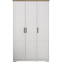 Kleiderschrank OTTO HOME "Emmilia Schrank Schlafzimmerschrank im Landhaus Design", wei&szlig;, B:120cm H:200cm T:56cm, FSC-zertifizierter Holzwerkstoff, Schr&auml;nke, Kleiderschrank, Landhaus Schrank mit 3 T&uuml;ren Breite 113,4cm, H&ouml;he 2m