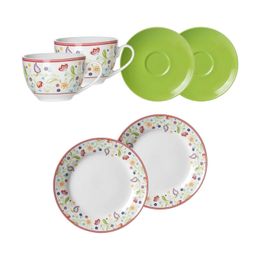 Ritzenhoff & Breker Geschirr-Set RITZENHOFF & BREKER "Kaffeeservice Shanti Doppio 6er Set bunt", bunt, 6, Porzellan, Geschirr-Sets, Geschirr-Set, Sp&uuml;lmaschinengeeignet