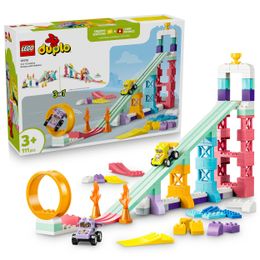 Konstruktionsspielsteine Lego "Kreative Sprungschanzen mit kleinen Flitzern 3-in-1-Set (10478)", bunt, Spielbausteine, Kinder, Kunststoff, Lego DUPLO Town; Made in Europe