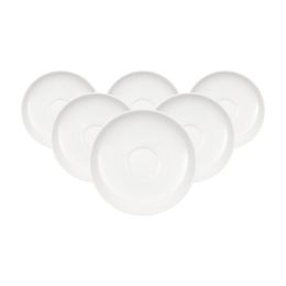 Villeroy & Boch Untertasse VILLEROY & BOCH "Mokka-/Espressountertassen Anmut &oslash; 12 cm 6er Set wei&szlig;", wei&szlig;, B:12cm H:2cm L:12cm T:12cm &Oslash;:12cm, Speiseteller, Sp&uuml;lmaschinenfest, Mikrowellensicher