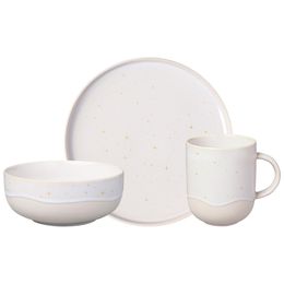 Geschirr-Set "Fr&uuml;hst&uuml;cks-Set Winter Glow 3er Set beige", beige, 3, Porzellan, LIKE. BY VILLEROY & BOCH, Geschirr-Sets, Geschirr-Set, Handw&auml;sche wird empfohlen, Mikrowellengeeignet