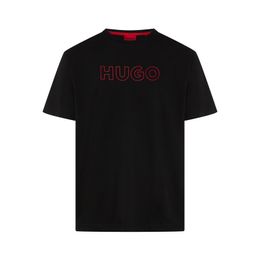 Pyjamaoberteil HUGO UNDERWEAR "EZRA", Herren, Gr. L (52), schwarz 001, Jersey, Obermaterial: 100% Baumwolle, relaxed fit normal, Rundhals, Shirts