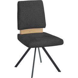 Esszimmerstuhl MASSIVLINE & MORE "Br&uuml;gge 300", grau (anthrazit, schwarz, anthrazit), B:48cm H:92cm T:59,5cm, Holzwerkstoff, Metall, Stoff, St&uuml;hle, Esszimmerstuhl