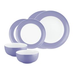 Geschirr-Set Seltmann Weiden "Basic-Set Liberty Pure Colors 6er Set", lila (grape lila), 6, Porzellan, Geschirr-Sets, Geschirr-Set, Sp&uuml;lmaschinenfest, Mikrowellensicher, Ofenfest