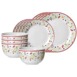 Ritzenhoff & Breker Geschirr-Set RITZENHOFF & BREKER "Basic-Set Shanti 12er Set bunt", bunt, 12, Porzellan, Geschirr-Sets, Geschirr-Set, Sp&uuml;lmaschinengeeignet