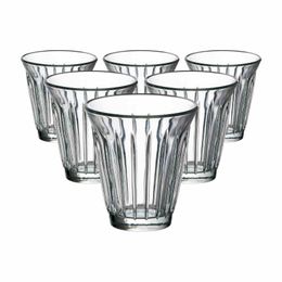 Latte-Macchiato-Glas LA ROCH&Egrave;RE FRANCE "Kaffeegl&auml;ser Zinc 190 ml 6er Set transparent", transparent, B:8,5cm H:9,3cm &Oslash;:8,5cm, Glas, Trinkgef&auml;&szlig;e, Latte-Macchiato-Glas, Sp&uuml;lmaschinengeeignet