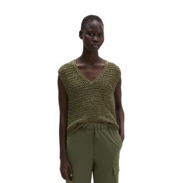 Marc O'Polo Strickpullover MARC O'POLO "aus Bio-Baumwolle-Mix", Damen, Gr. L, medium gr&uuml;n, Obermaterial: 61% Baumwolle, 39% Polyamid, unifarben, V-Ausschnitt, Pullover Strickpullover