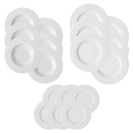 Villeroy & Boch Geschirr-Set VILLEROY & BOCH "Teller-Set Cellini 18er Set wei&szlig;", wei&szlig;, 18, Porzellan, Geschirr-Sets, Geschirr-Set, Sp&uuml;lmaschinengeeignet, Mikrowellenfest