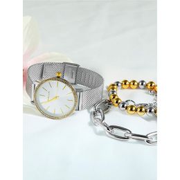 Quarzuhr, silberfarben, Armbanduhren, Damen, Quarzuhr