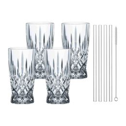 Latte-Macchiato-Glas Nachtmann "Latte Macchiato Set Noblesse 350 ml 8er Set transparent", transparent, B:2cm H:2cm, Glas, Trinkgef&auml;&szlig;e, Latte-Macchiato-Glas, Erh&ouml;hte Bruchfestigkeit, Kristallglas, sp&uuml;lmaschinenfest