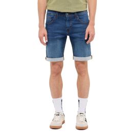 Straight-Jeans Mustang "Herren Style Chicago Shorts Z", Herren, Gr. 31, 682 mittelblau, Denim/Jeans, 87% Baumwolle, 12% Polyester, 1% Elasthan, unifarben, straight fit, Jeans Straight-Jeans
