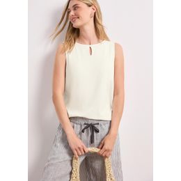 Shirttop Street One, Damen, Gr. 36, sanftes wei&szlig;, Jersey, Obermaterial: 50% Baumwolle, 50% Modal. Futter: 100% Baumwolle, unifarben, tailliert h&uuml;ftbedeckend, Rundhals, Tops Shirttop, und Cut-Out-Detail