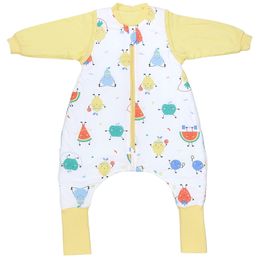Babyschlafsack SCHLUMMERSACK "Schlafsack mit F&uuml;&szlig;en 2.5 Tog", Baby, Gr. L: 70cm, gelb (fruchtathleten), Obermaterial: 100% Baumwolle CO., Schlafs&auml;cke