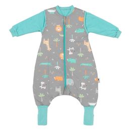 Babyschlafsack SCHLUMMERSACK "Schlafsack mit F&uuml;&szlig;en 1.0 Tog", Baby, Gr. L: 80cm, grau (safari), Obermaterial: 100% Baumwolle CO., Schlafs&auml;cke