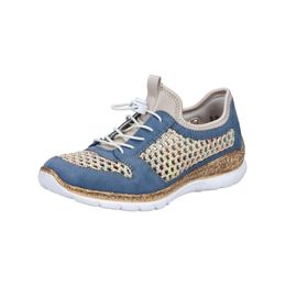 Sneaker Rieker "Rieker Sneaker Synthetik/Textil", Damen, Gr. 37, blau, beige, Synthetik, Textil, Schuhe Sneaker