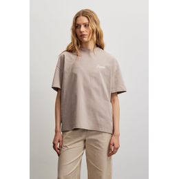 T-Shirt Pegador "RAUMA HEAVY OVERSIZED TEE", Damen, Gr. L, washed warm taupe, Jersey, Obermaterial: 100% Baumwolle, bedruckt, oversize normal, Rundhals, Shirts T-Shirt