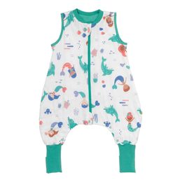 Babyschlafsack SCHLUMMERSACK "Schlafsack mit F&uuml;&szlig;en 1.0 Tog" Gr. 60, gr&uuml;n (meerjungfrau), Schlafs&auml;cke, Baby, L: 60cm, Obermaterial: 100% Baumwolle CO., L:60cm