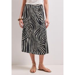Maxirock Street One, Damen, Gr. 36, schwarz, Stoff, 88% Viskose, 12% Polyamid, gebl&uuml;mt, normal wadenlang, R&ouml;cke Maxirock, mit allover Print