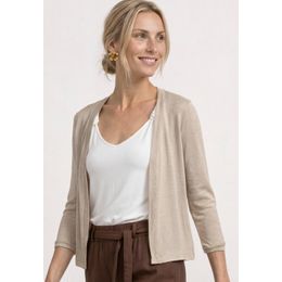 Cardigan Street One, Damen, Gr. 40, clay sand, Stoff, 91% Viskose, 9% Elasthan, unifarben, comfort fit normal, ohne Ausschnitt, normaler Saum, Strickjacken, mit 3/4 &Auml;rmeln