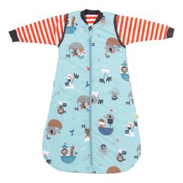 Babyschlafsack SCHLUMMERSACK "Schlafsack ohne F&uuml;&szlig;en 1.0 Tog", Baby, Gr. L: 80cm, blau (pirat), Obermaterial: 100% Baumwolle CO., Schlafs&auml;cke