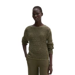 Marc O'Polo Strickpullover MARC O'POLO "aus Bio-Baumwolle-Mix", Damen, Gr. L, medium gr&uuml;n, Obermaterial: 61% Baumwolle, 39% Polyamid, unifarben, Rundhals, Pullover Strickpullover