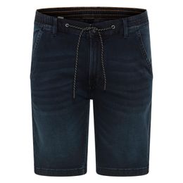 Jogg-Jeansbermudas Arizona, Herren, Gr. 48, N-Gr, dunkelblau used, Denim/Jeans, Obermaterial: 98% Baumwolle, 2% Elasthan, unifarben, regular fit kniefrei, Jeans, Regular Fit, gerades Bein, niedrige Leibh&ouml;he, mit Kordelzug
