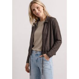 Cardigan Street One, Damen, Gr. 34, espresso braun, Stoff, 80% Polyester, 20% Viskose, unifarben, normal normal, hoch geschlossener Ausschnitt, abgesteppt, Strickjacken, in Unifarbe