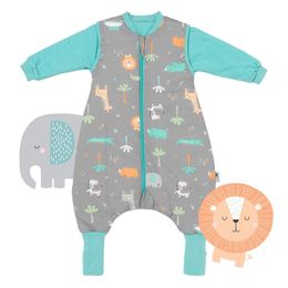 Babyschlafsack SCHLUMMERSACK "Schlafsack mit F&uuml;&szlig;en 2.5 Tog", Baby, Gr. L: 80cm, grau (safari), Obermaterial: 100% Baumwolle CO., Schlafs&auml;cke