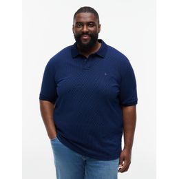 Tommy Hilfiger Big & Tall Poloshirt "BT-MICROPRINT PIQUE REGULAR", Herren, Gr. 4XL, carbon navy, Piqu&eacute;, Obermaterial: 100% Baumwolle, TOMMY HILFIGER BIG & TALL, regular fit normal, B&uuml;ndchen, Shirts, mit geometrischem Muster, Gro&szlig;e Gr&ouml;&szlig;en
