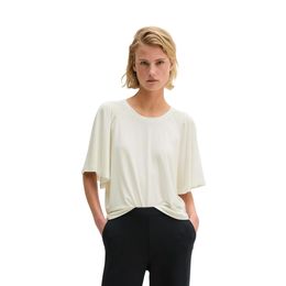 Marc O'Polo T-Shirt MARC O'POLO "aus LENZING&trade; ECOVERO&trade;", Damen, Gr. L, wei&szlig; cotton, Obermaterial: 94% Viskose, 6% Elasthan, unifarben, Basic, loose fit, Rundhals, normaler Saum, Shirts T-Shirt