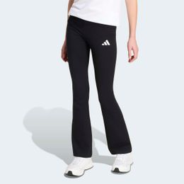 Leggings adidas Sportswear "JG SL FLA LEG", Kinder, Gr. 170, N-Gr, schwarz (schwarz, wei&szlig;,), Obermaterial: 93% Baumwolle, 7% Elasthan, Hosen Leggings