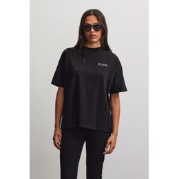 T-Shirt Pegador "OLARGUES HEAVY OVERSIZED TEE", Damen, Gr. L, schwarz (washed schwarz), Jersey, Obermaterial: 100% Baumwolle, bedruckt, oversize normal, Rundhals, Shirts T-Shirt