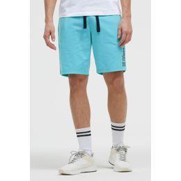 Sweatshorts CAMP DAVID, Herren, Gr. L, Normalgr&ouml;&szlig;en, aqua, Material: 50% Baumwolle, 50% Polyester, unifarben, relaxed fit knielang, Hosen Sweatshorts, mit Elastikbund & seitlichen Taschen