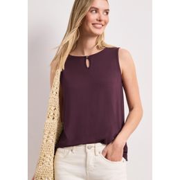 Shirttop Street One, Damen, Gr. 40, rustic rouge, Jersey, Obermaterial: 95% Viskose, 5% Elasthan, unifarben, normal h&uuml;ftbedeckend, U-Boot-Ausschnitt, Tops Shirttop, U-Boot-Ausschnitt mit Cut-Out-Detail