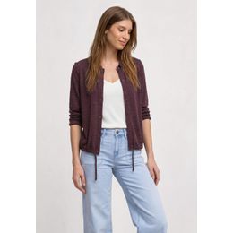 Cardigan Street One, Damen, Gr. 34, rustic rouge, Stoff, 80% Polyester, 20% Viskose, unifarben, normal normal, hoch geschlossener Ausschnitt, abgesteppt, Strickjacken, in Unifarbe