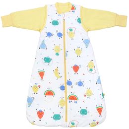 Babyschlafsack SCHLUMMERSACK "Schlafsack ohne F&uuml;&szlig;en 1.0 Tog", Baby, Gr. L: 90cm, gelb (fruchtathleten), Obermaterial: 100% Baumwolle CO., Schlafs&auml;cke