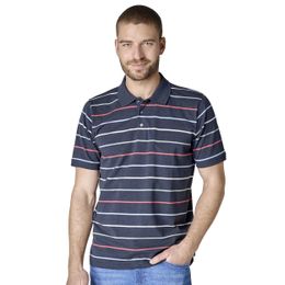 Poloshirt Casamoda "Casamoda Polo-Shirt gestreift", Herren, Gr. L, blau (dunkelblau), 80% Baumwolle, 20% Polyester, Shirts