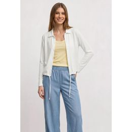 Cardigan Street One, Damen, Gr. 34, sanftes wei&szlig;, Stoff, 80% Polyester, 20% Viskose, unifarben, normal normal, hoch geschlossener Ausschnitt, abgesteppt, Strickjacken, in Unifarbe