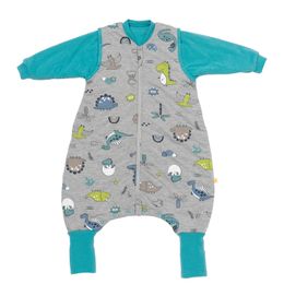 Babyschlafsack SCHLUMMERSACK "Schlafsack mit F&uuml;&szlig;en 2.5 Tog", Baby, Gr. L: 70cm, grau (dinosaurier), Obermaterial: 100% Baumwolle CO., Schlafs&auml;cke