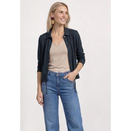 Cardigan Street One, Damen, Gr. 34, shadowed navy, Stoff, 80% Polyester, 20% Viskose, unifarben, normal normal, hoch geschlossener Ausschnitt, abgesteppt, Strickjacken, in Unifarbe